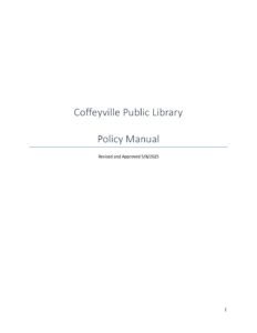 Library Policy Manual | Coffeyville Public Library